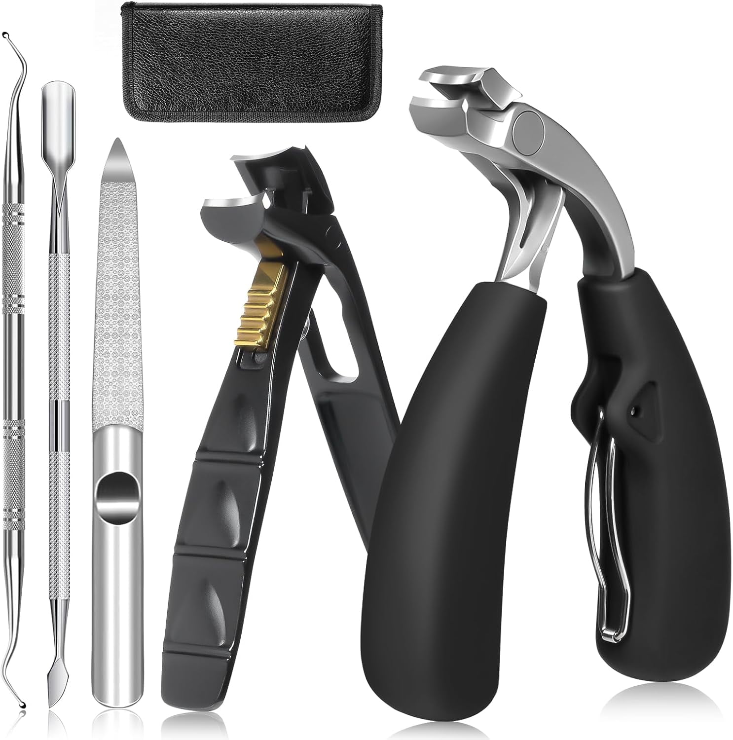 Heavy Duty Toenail Clippers for Seniors Thick Toenails, Angled Head Toe ...