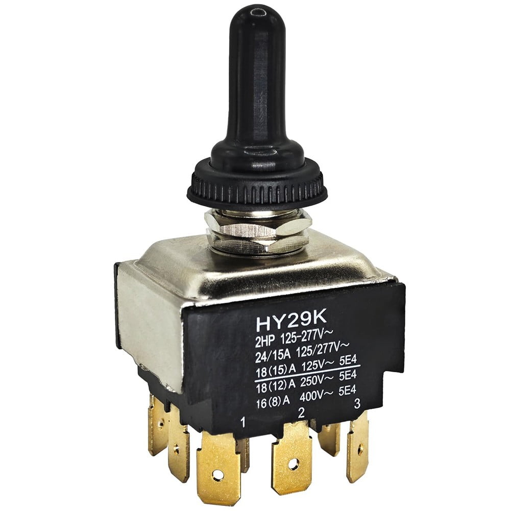 Heavy Duty Toggle Switch 125V/277V 24/15A 9 Pin TPDT On-On for HY29K 6 ...