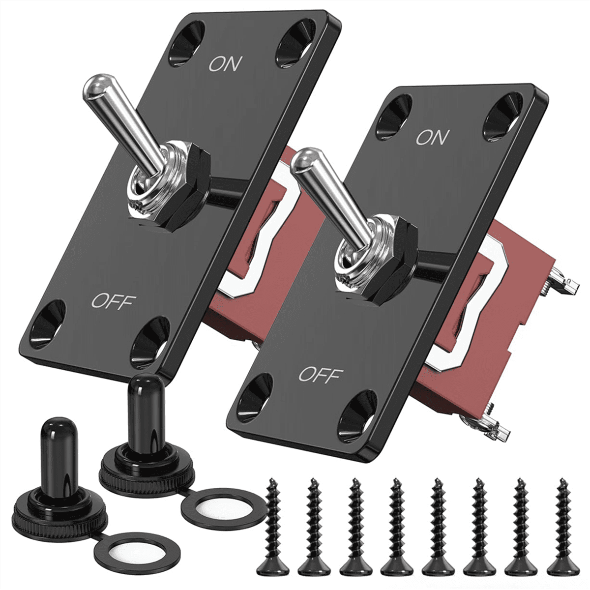 Heavy Duty Toggle Switch 12v,2Pc 2Pin Waterproof SPST Marine on Off ...
