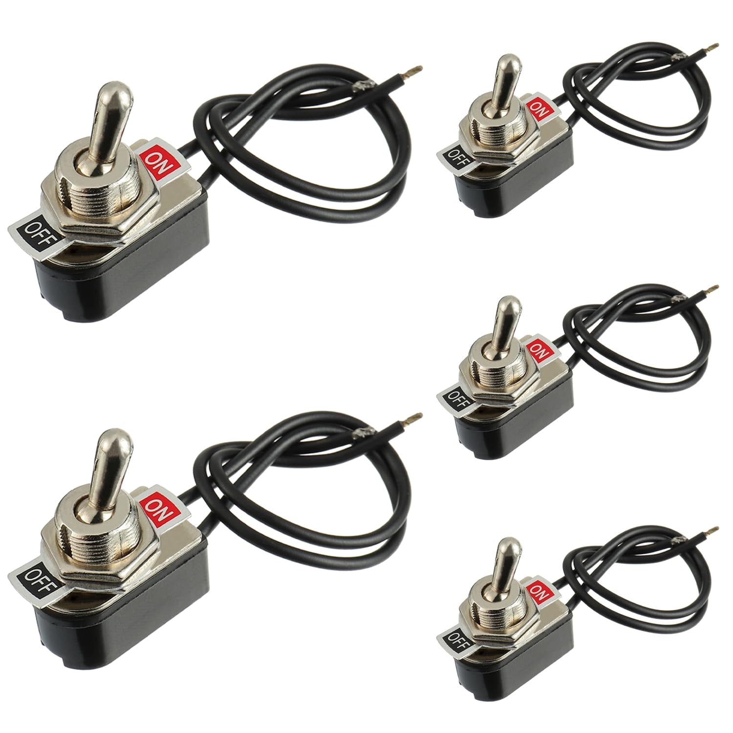 Heavy Duty Toggle Switch SPST 2 Pin ON/Off Rocker Toggle Switch 6A/125V ...