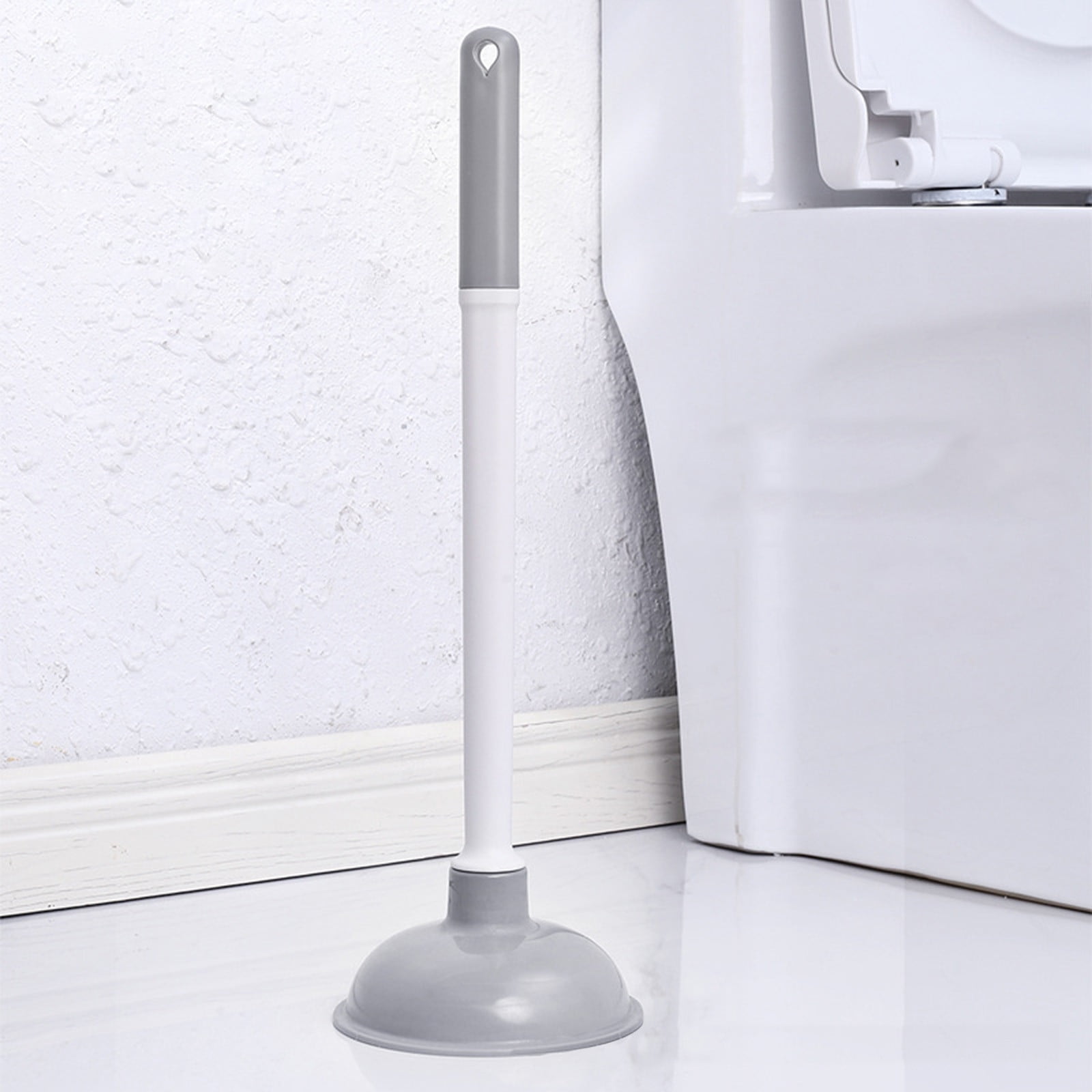 Heavy-Duty Toilet Plunger-19" Gray Plastic Plunger for Clog Removal in ...