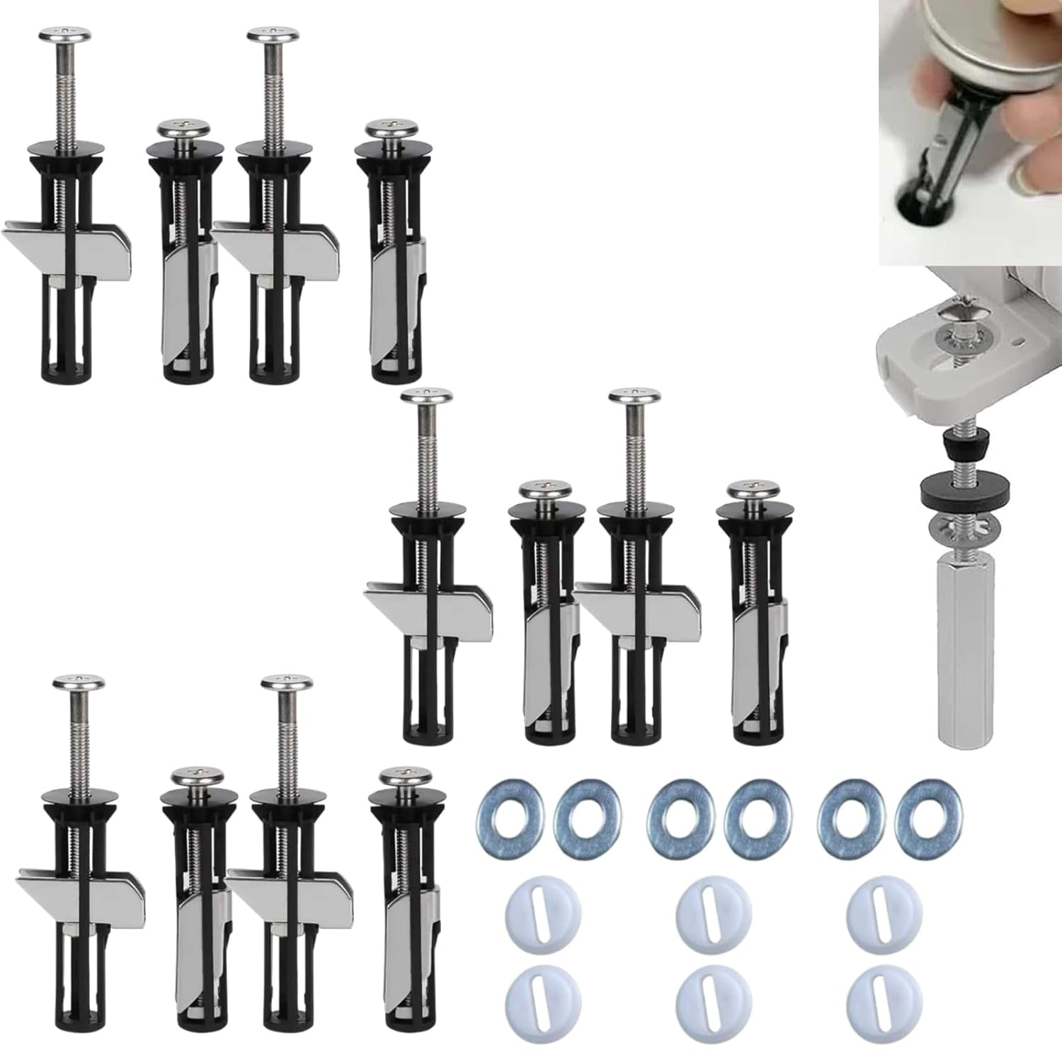 Heavy Duty Toilet Seat Fastener Bolt Kit, Heawy Duty Toilet Seat Locking Bolt, Universal Toilet ...