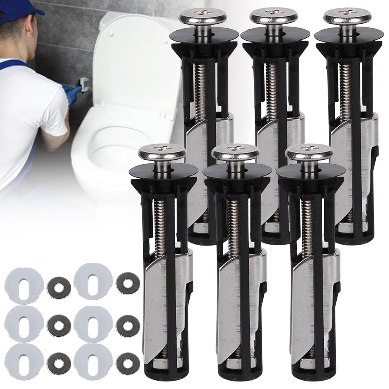 Heavy Duty Toilet Seat Fastener Bolt Kit, Universal Toilet Seat Bolt ...