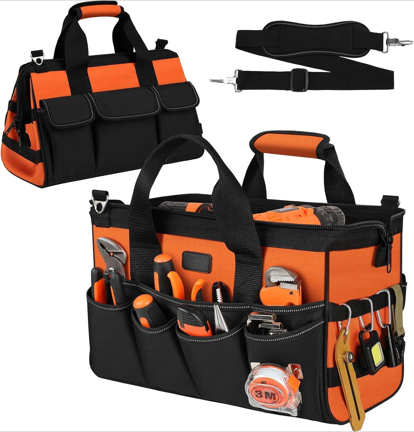 Heavy Duty Tool Bag, Pocket Portable Empty Tool Box Organizer Storage ...