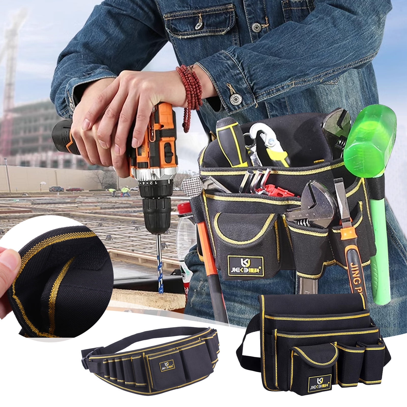 Heavy Duty Tool Belt with Quick Release Buckle - 600d Cloth Adjustable ...