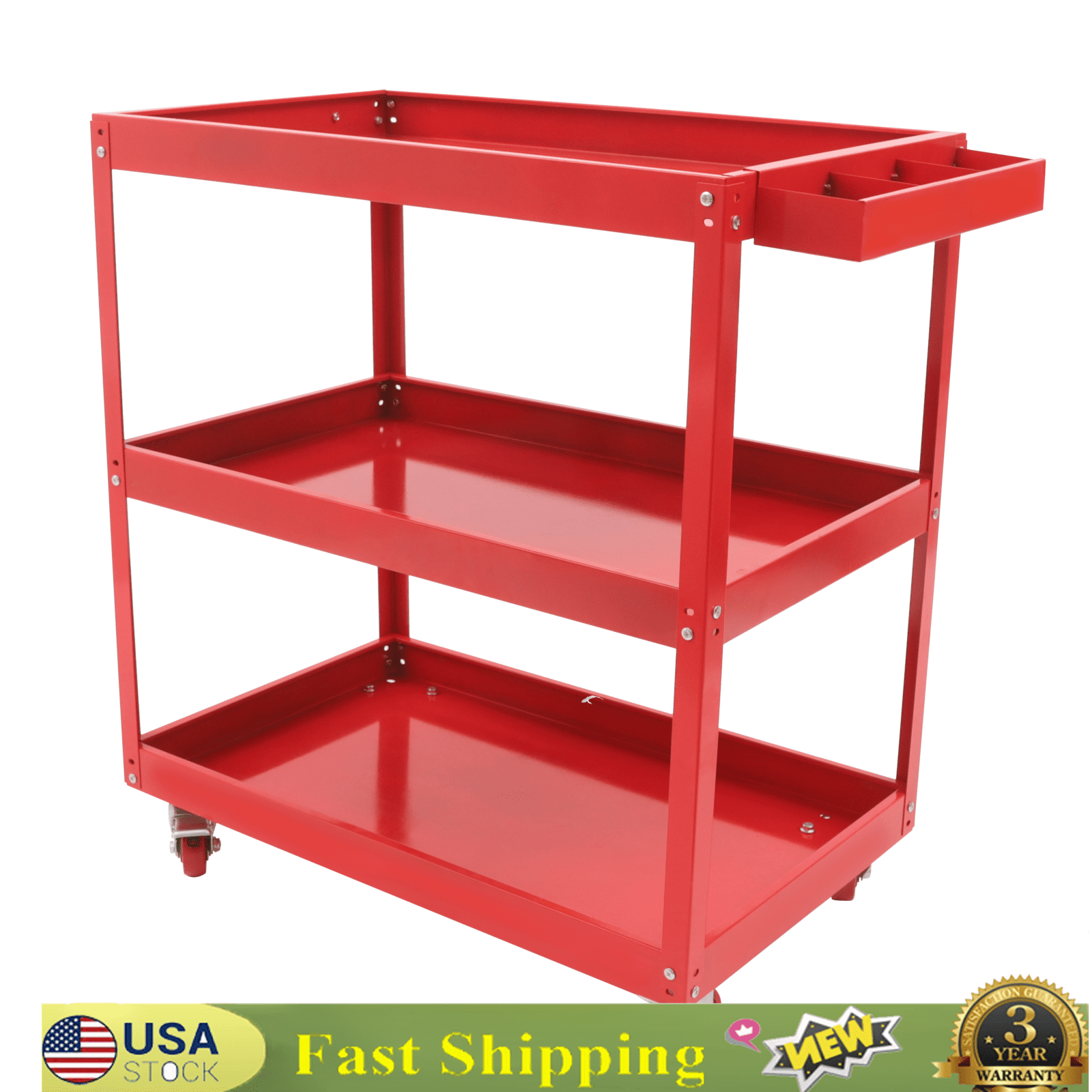 Heavy Duty Tool Cart With Wheels Work Bench Steel Utility Service Shop ...