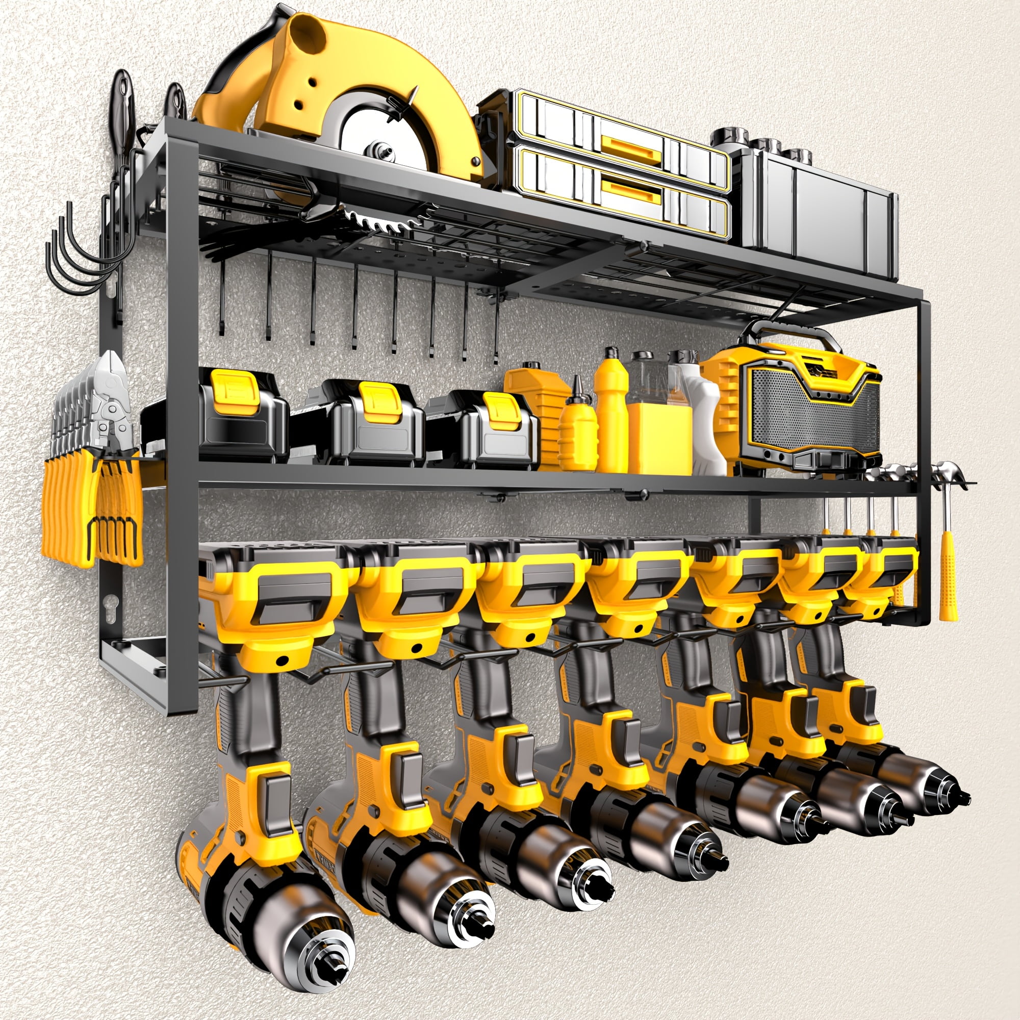 [Heavy-Duty Tool Organizer] Heavy-Duty Metal Garage Tool Organizer ...