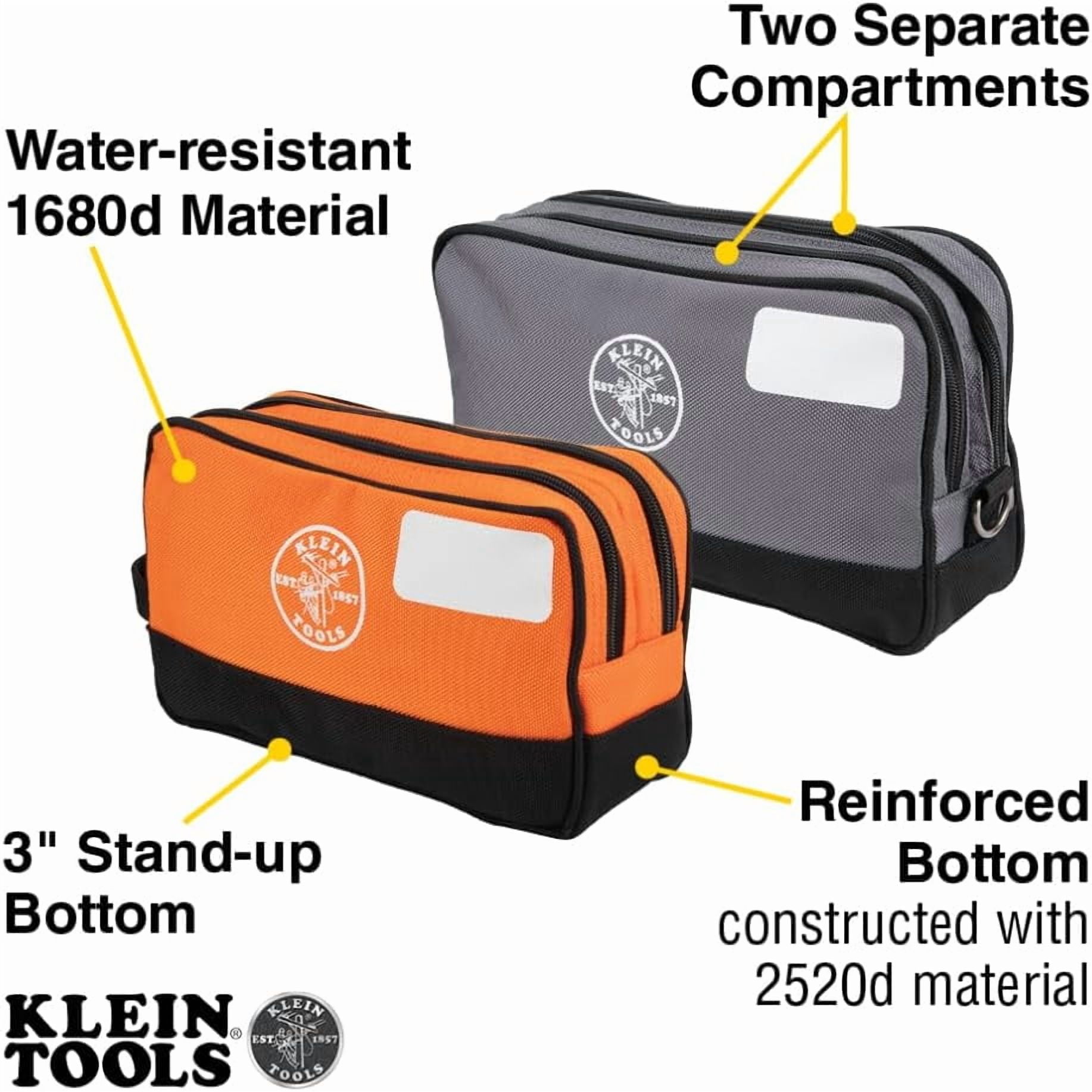 Heavy Duty Tool Pouch Zipper Bag, Dual Compartments, 10-Inch x 6-Inch ...
