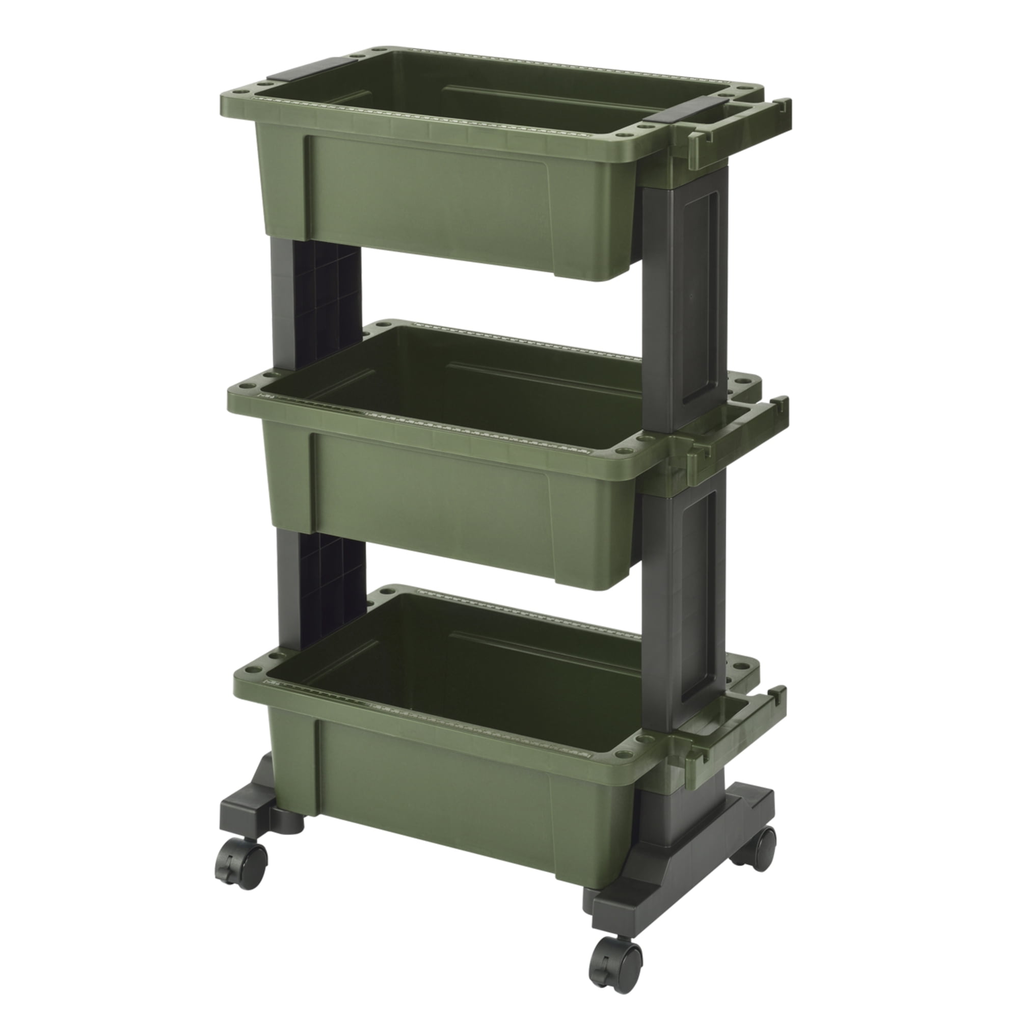 JEJ Astage Green/Black Heavy- Duty Tool Trolley with Container Top ...