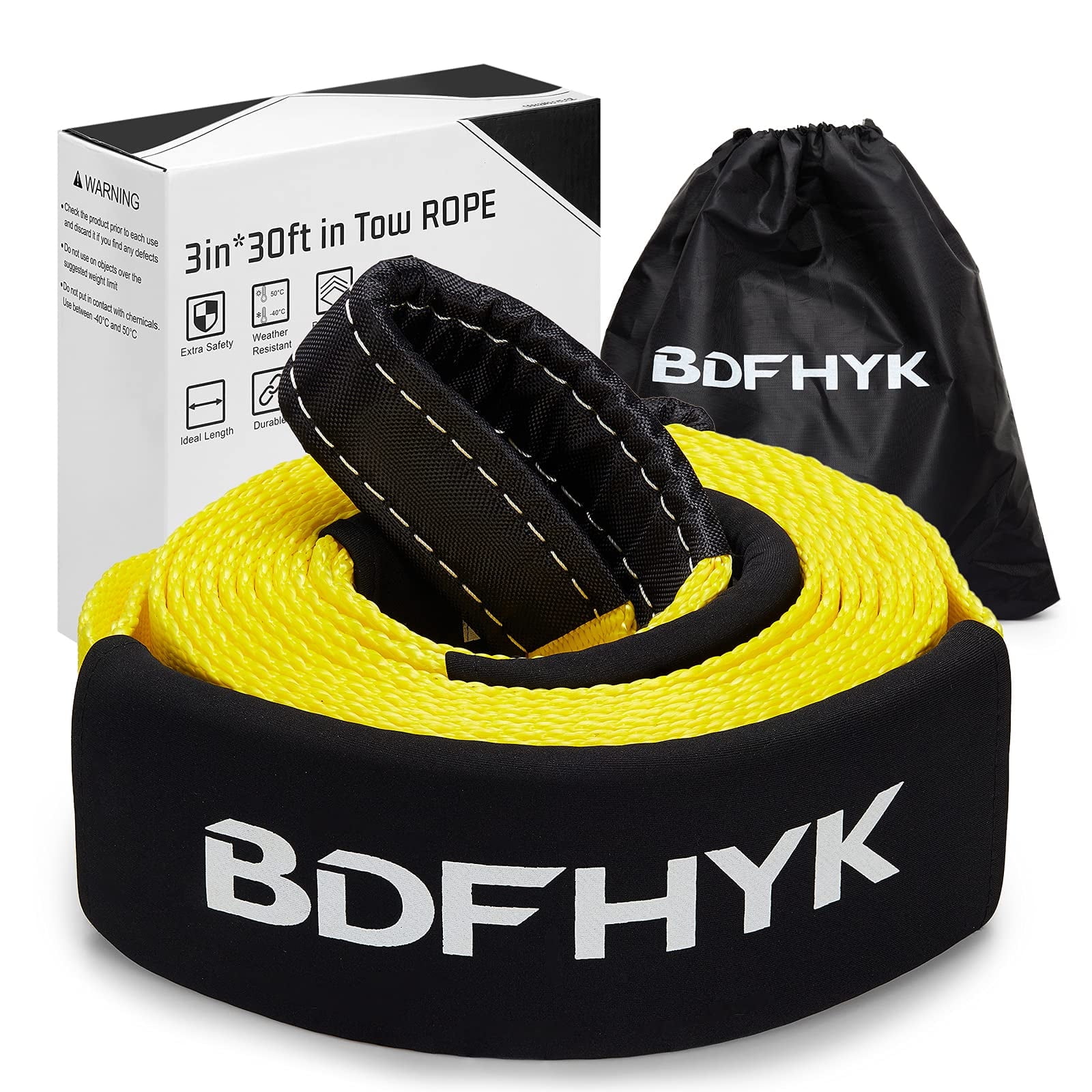 Heavy Duty Tow Strap Recovery Tow Strap 3" x 30ft |30,000 lbs(15 US ...