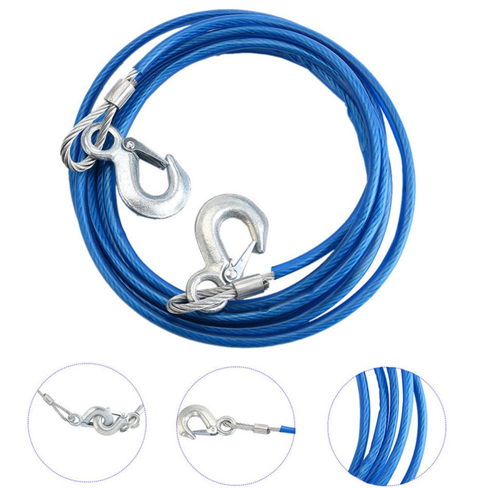 Heavy Duty Towing Rope 4m 5 Tons Wire Rope Safety Hook Steel Rope ...