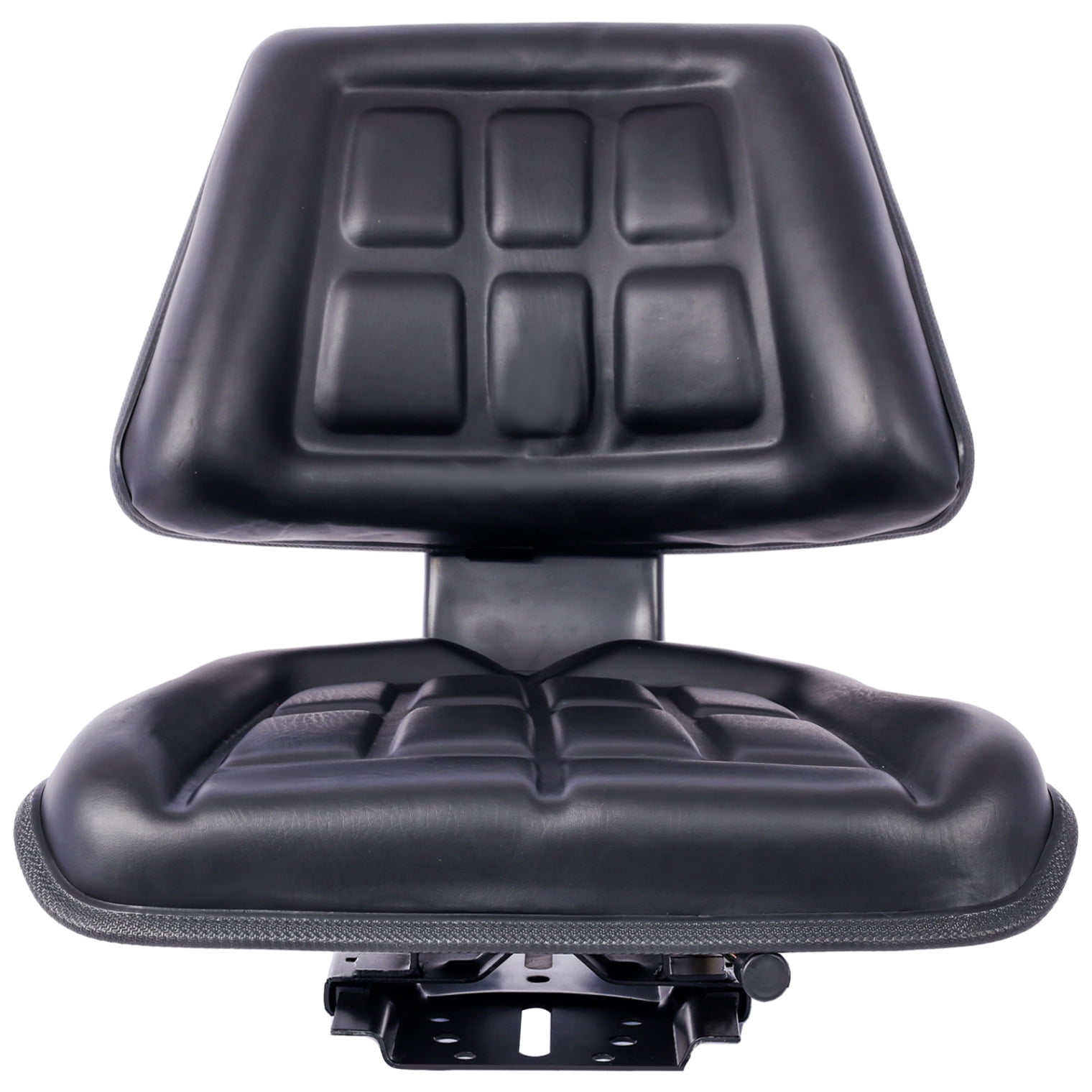Heavy-Duty Tractor Seat with Adjustable Backrest, Black Steel/PVC Slide ...