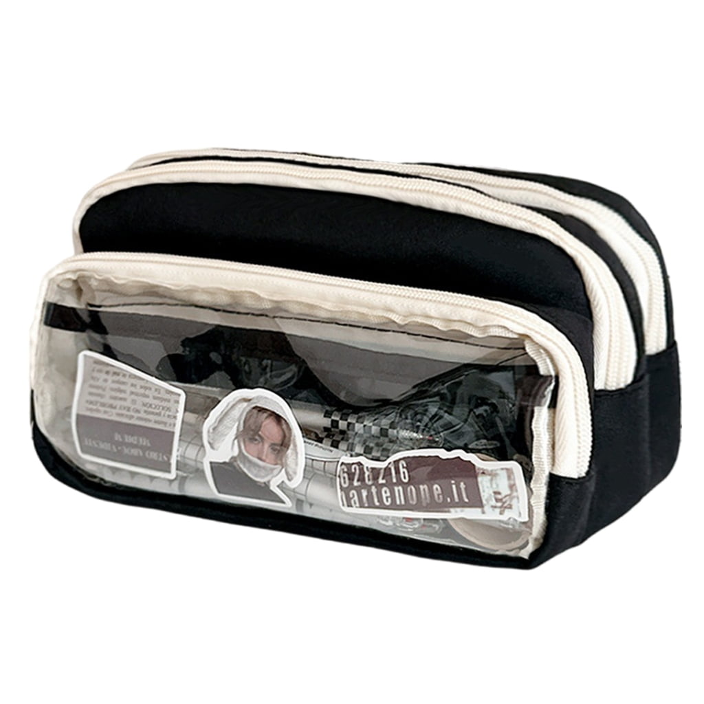 Heavy Duty Transparent Pencil Bag With Multiple Compartments Water ...