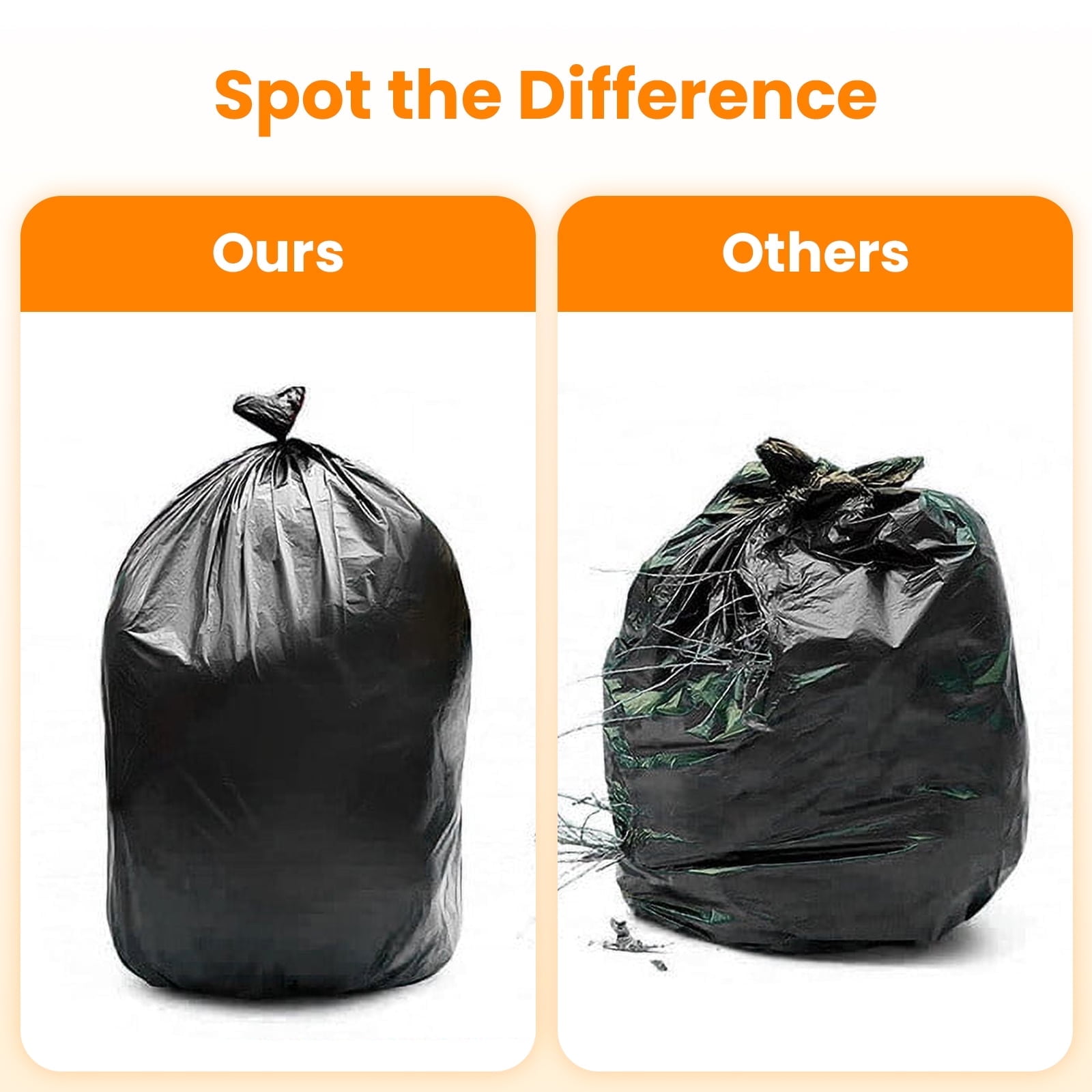 Heavy Duty Trash Bags 33 45 60 65 Gallon Black Large Garbage Rubbish ...