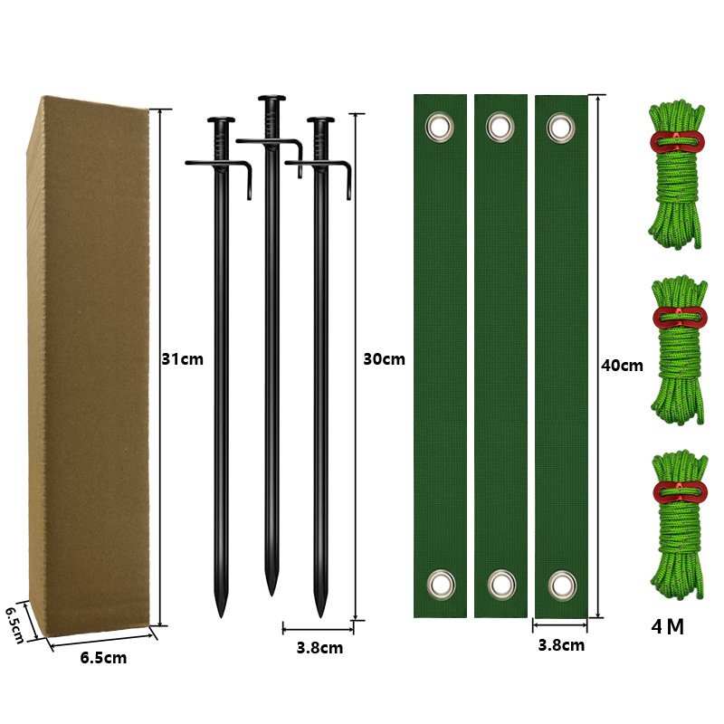 Heavy Duty Tree Stake Kit - Green Tree Support Stake and Wind-Proof Tie ...