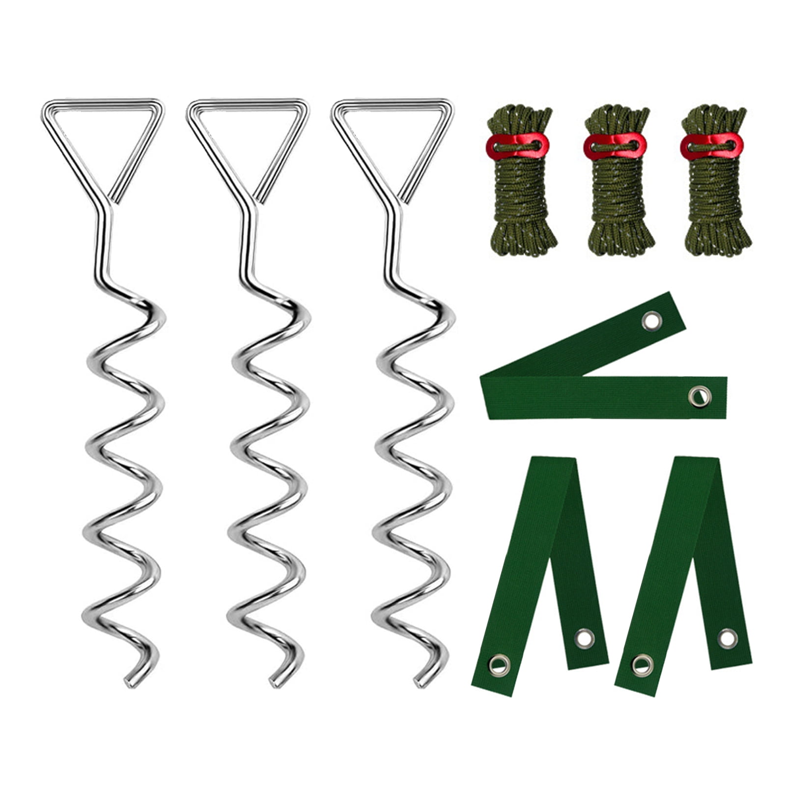 Heavy Duty Tree Stake Set Coiled Stakes for Firm Hold in All Soil Types ...