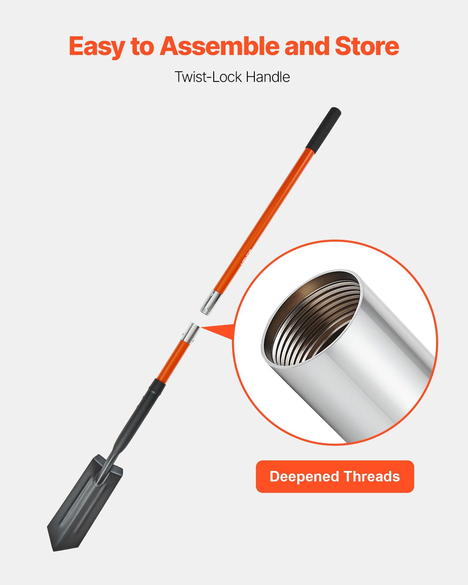 Heavy-Duty Trench Shovel, 4-Inch Narrow Blade Digging Spade with ...