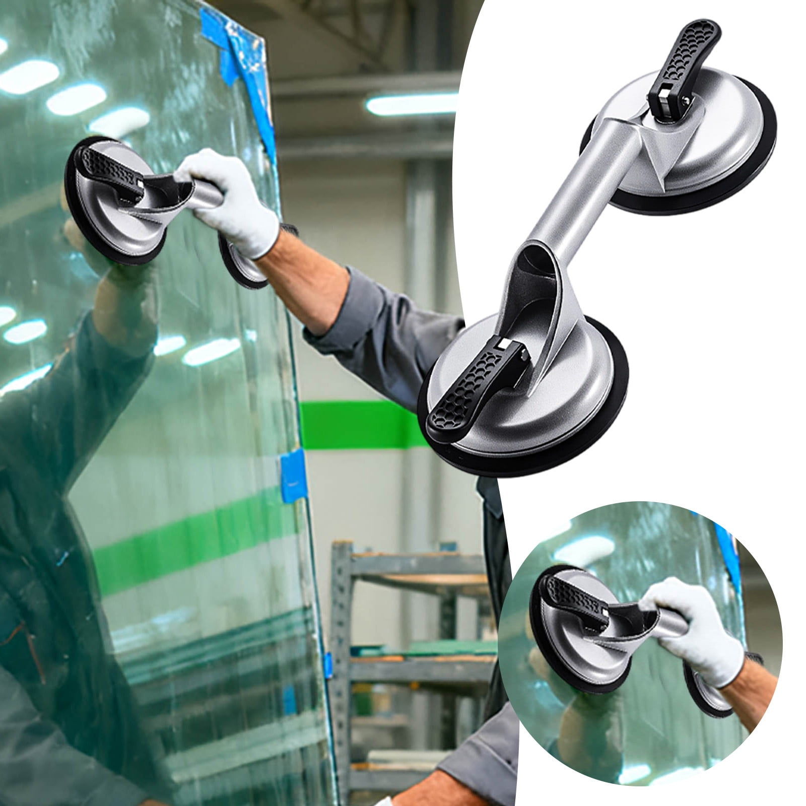 Heavy Duty Triple Arm Suction Cup Grade Tempered Glass Handling Tool ...