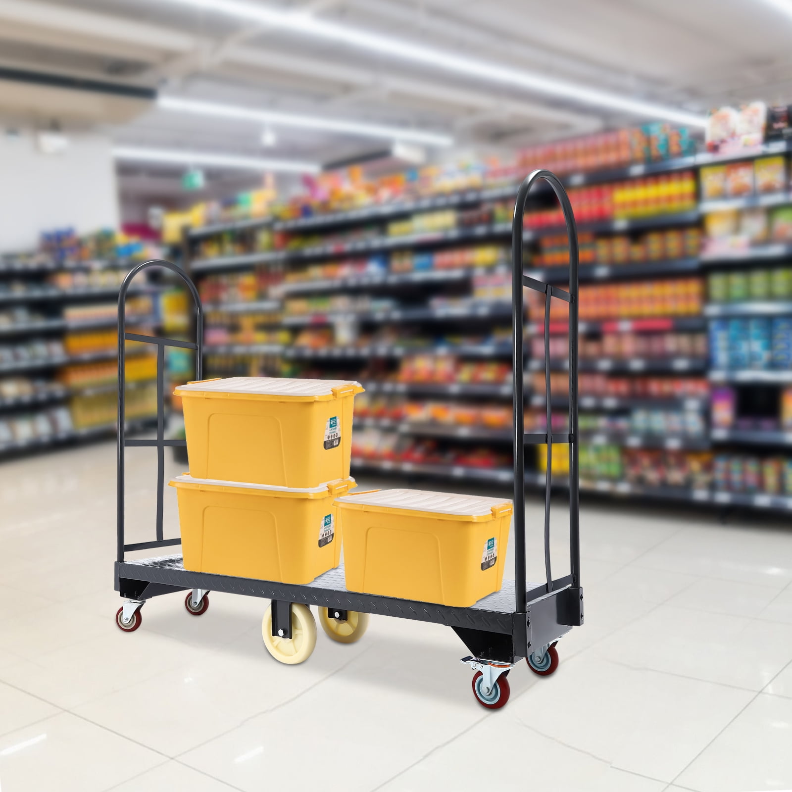 Heavy Duty U-Boat Platform Dolly, 2000lbs Capacity, 6 Wheels, Large 60. ...