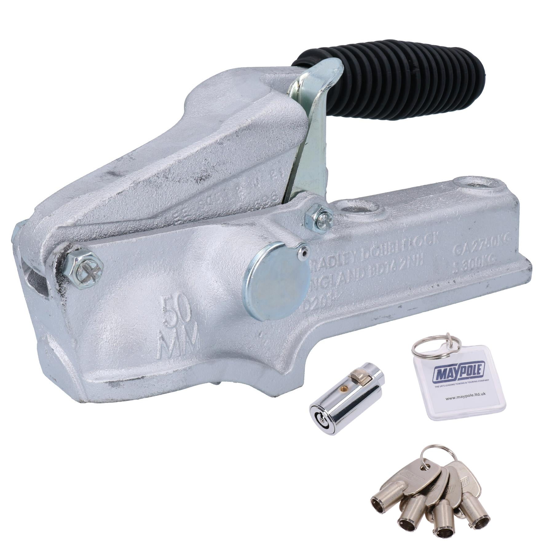 Heavy Duty Unbraked Trailer Coupling Bradley Hitch + Barrel Lock Towing ...