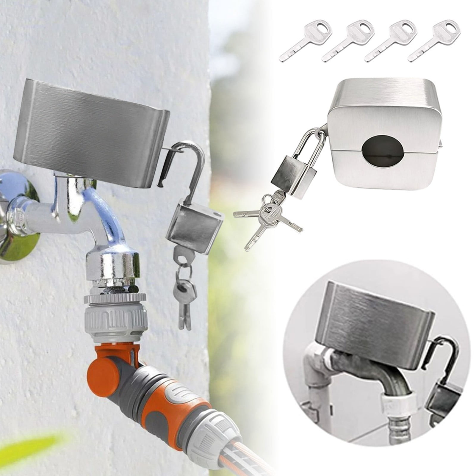 Heavy Duty Universal Outdoor Faucet Lock For Superior Water Spigot ...
