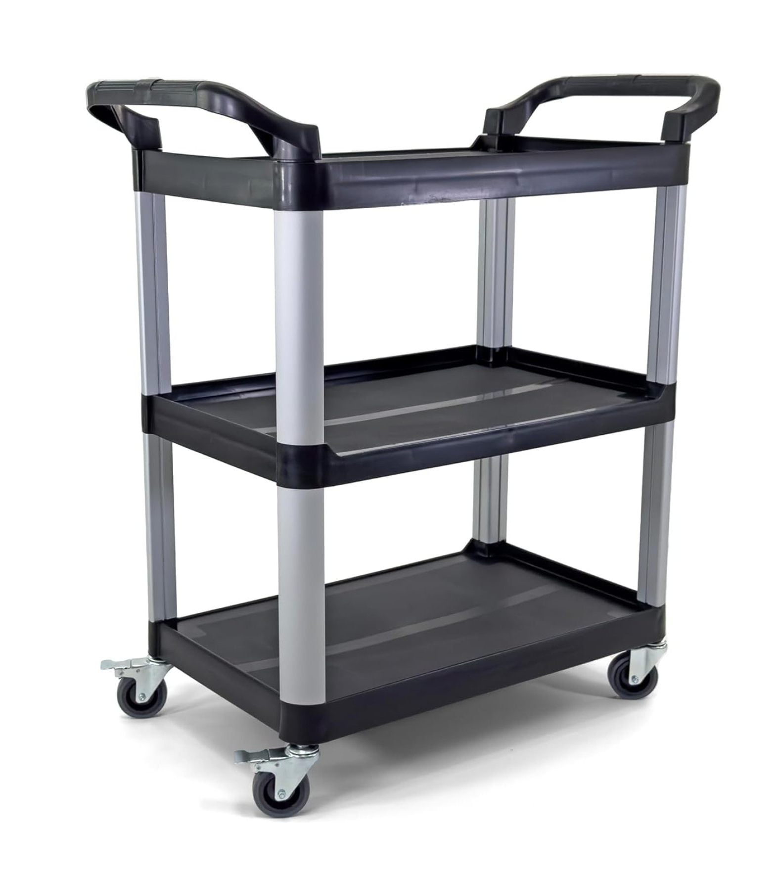 Heavy Duty Utility Cart - 3 Shelf Rolling Service Cart - 450 Lbs ...