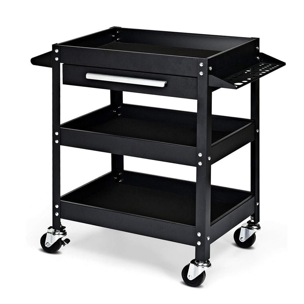 Heavy Duty Utility Cart , 3 Tier Rolling Tool Cart, Tool Organizer with Storage Drawer ...