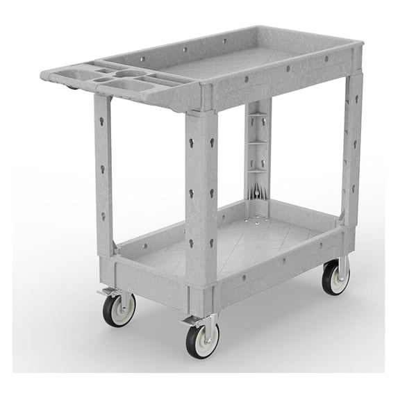 Heavy Duty Utility Cart Rolling, 220 lbs Capacity, 40 x 17 Inch, 2 Tray ...