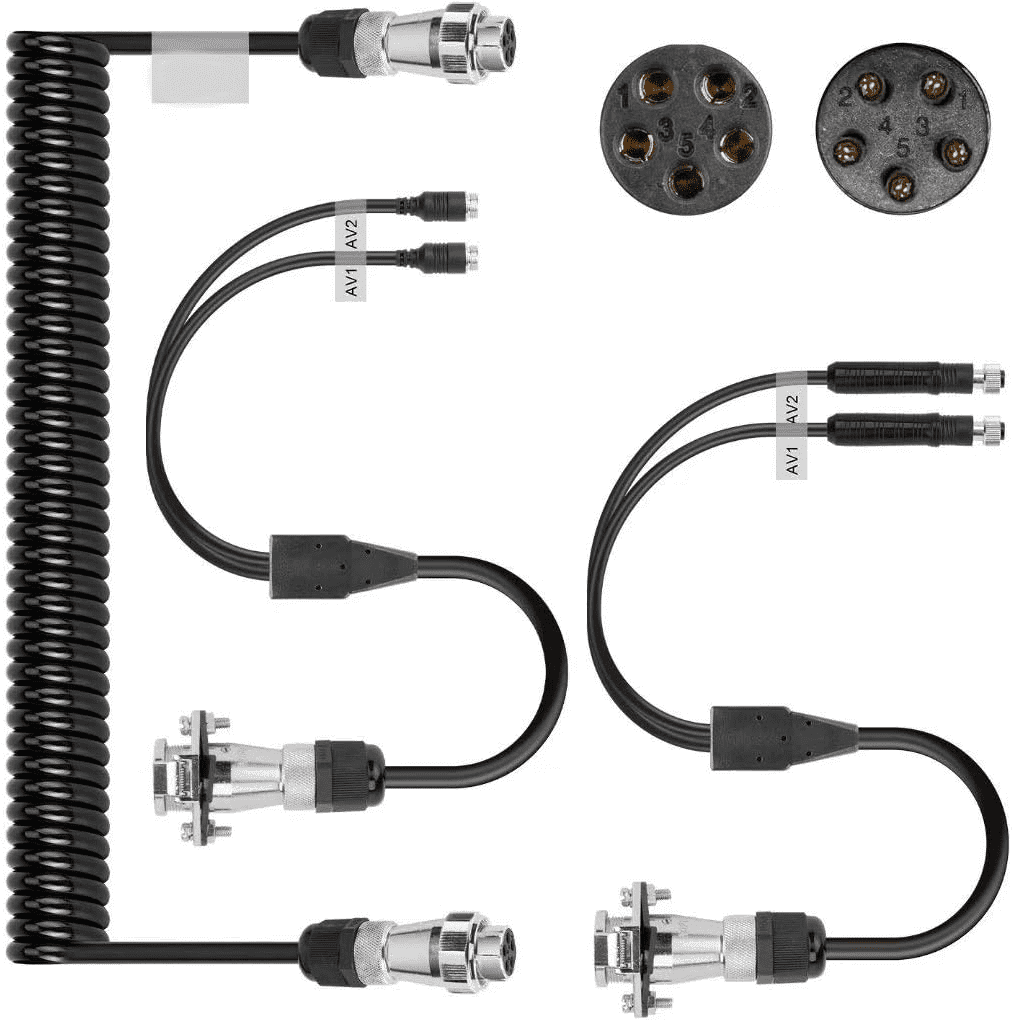 Heavy Duty Vehicle Coil Trailer Cable with 2 Channel 4 PIN AV Connector ...