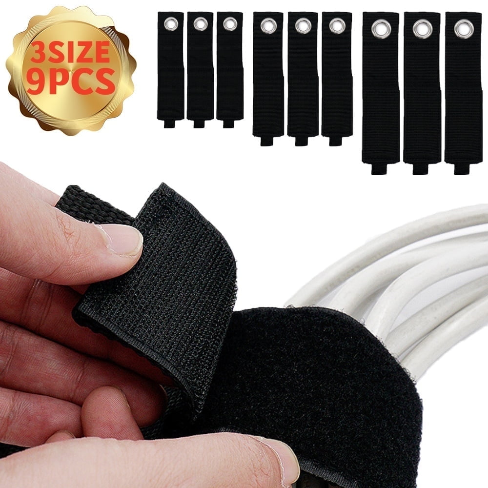 Bopika Heavy-Duty Velcro Storage Straps, Assorted 9-Pack for Garage ...