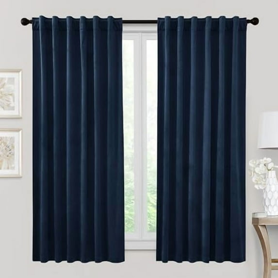 Heavy Duty Velvet Curtains & Drapes, Room Darkening Noise Reducing ...