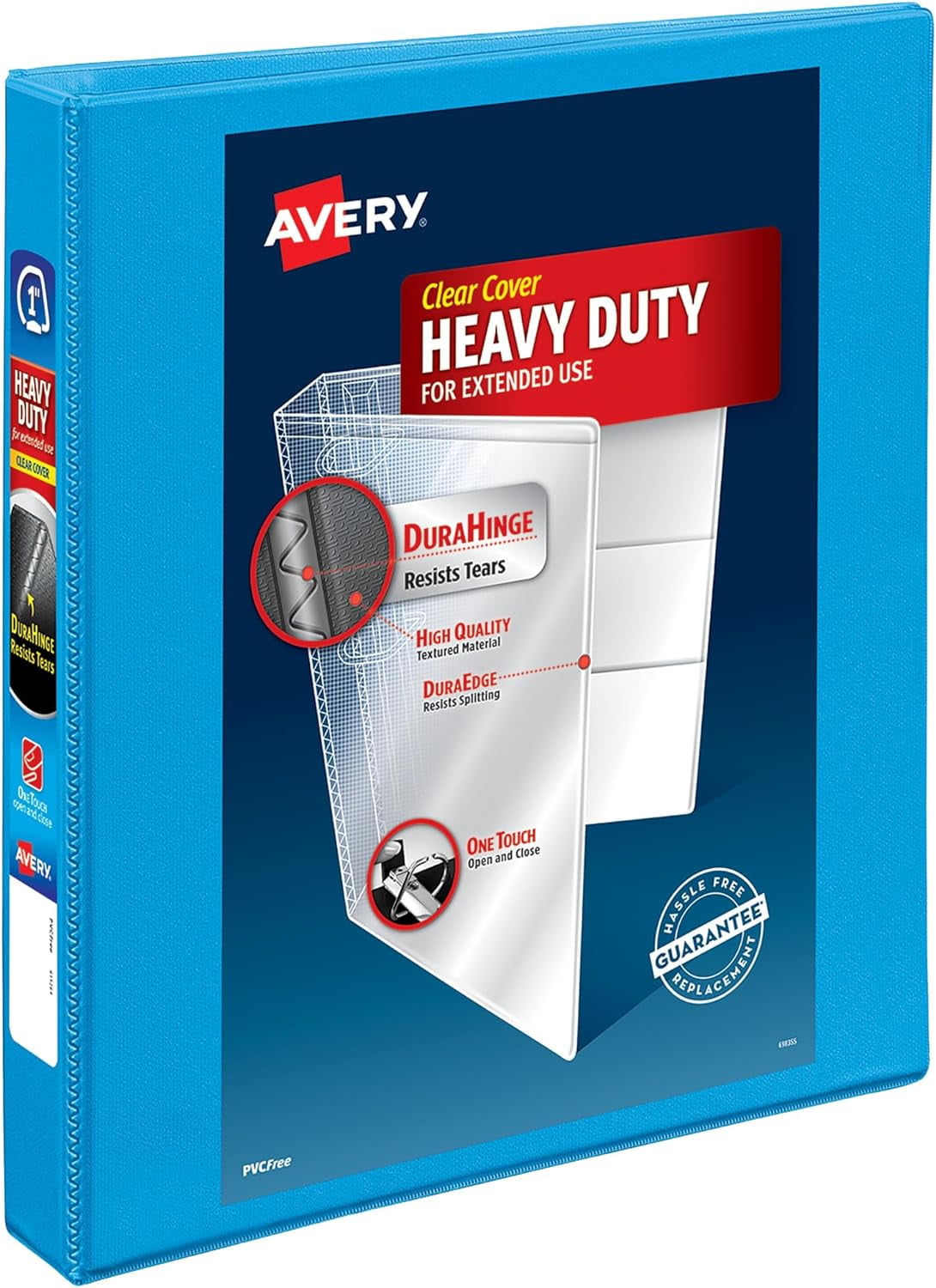 Heavy-Duty View 3 Ring Binder, 1" One Touch Slant Rings, Holds 8.5" x ...