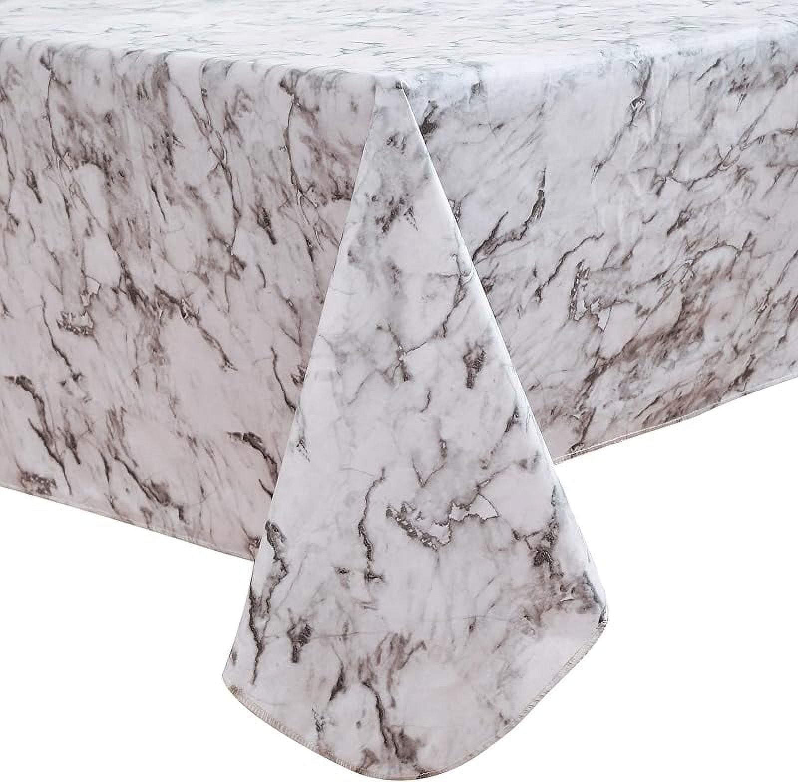 Heavy Duty Vinyl Tablecloth with Flannel Backing Waterproof Oil-Proof ...