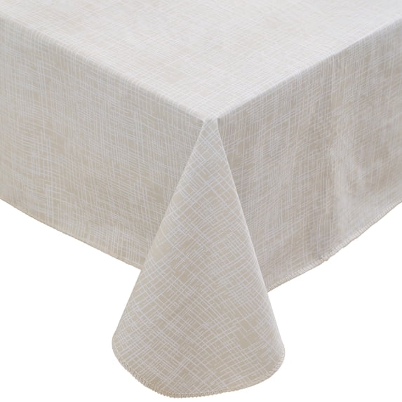 Heavy Duty Vinyl Tablecloth with Flannel Backing Waterproof Oil-Proof ...