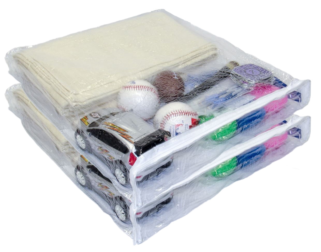 2-Pack Heavy Duty Vinyl Zippered Closet Square Storage Bags (Clear) for ...