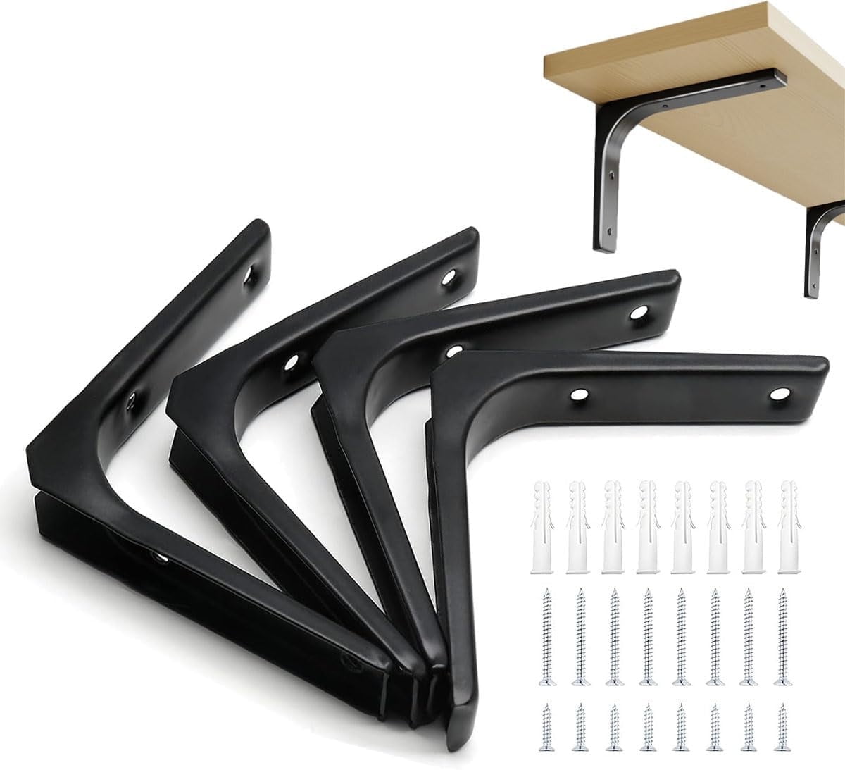 Heavy Duty Wall Bracket Fixer 4 Pack,Strong&Durable Shelf Brackets ...