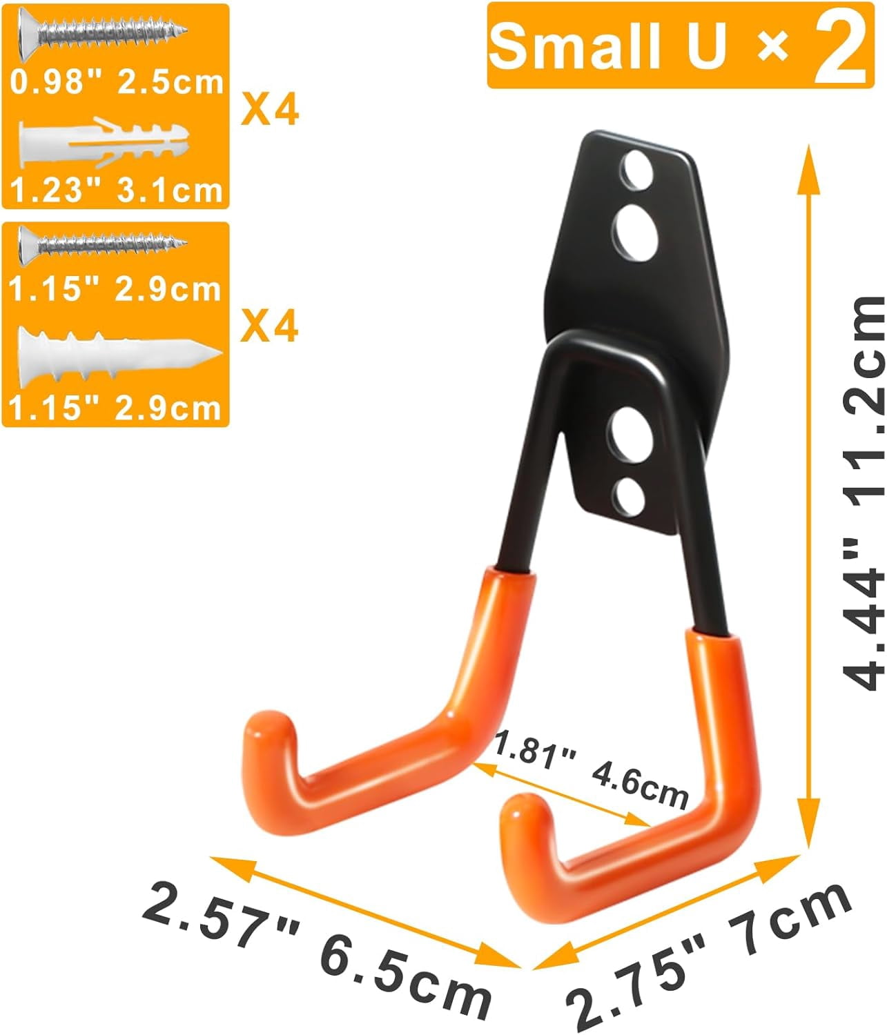 Heavy Duty Wall Hook for Hanging, 2 Pack Garage Tool Organizer Wall ...