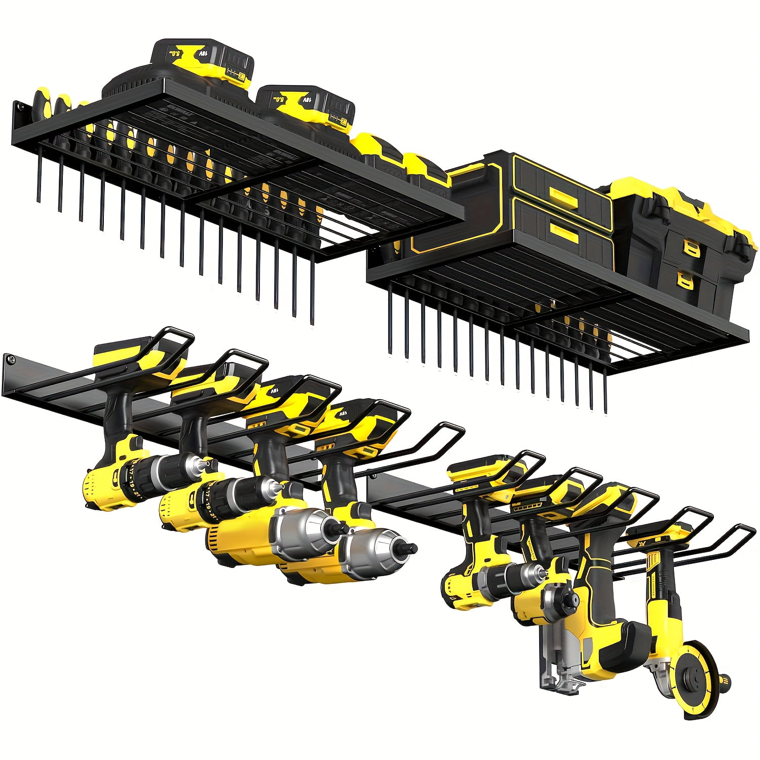 Heavy-Duty Wall-Mounted Metal Electric Tool Rack - High-Load Garage ...