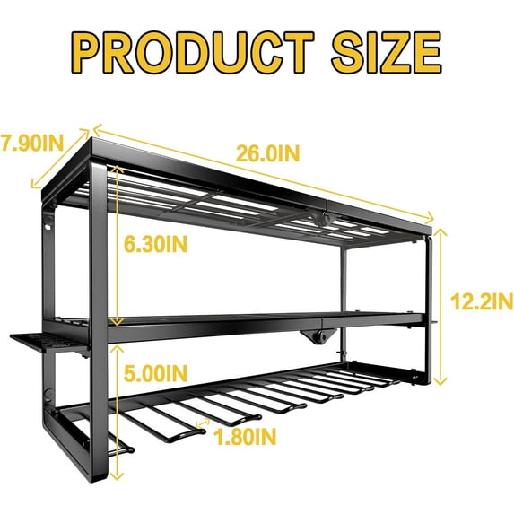 Heavy-Duty Wall-Mounted Power Tool Organizer - Metal Garage Storage ...