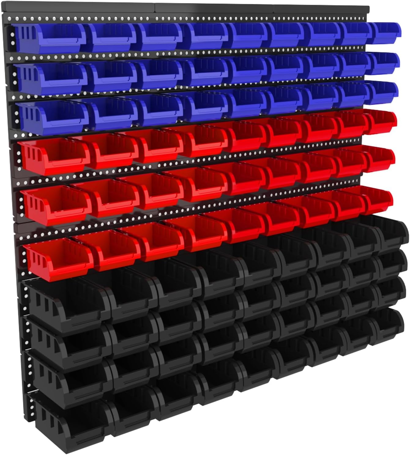 Heavy-Duty Wall Mounted Storage Bins - Plastic Adjustable Compartment ...