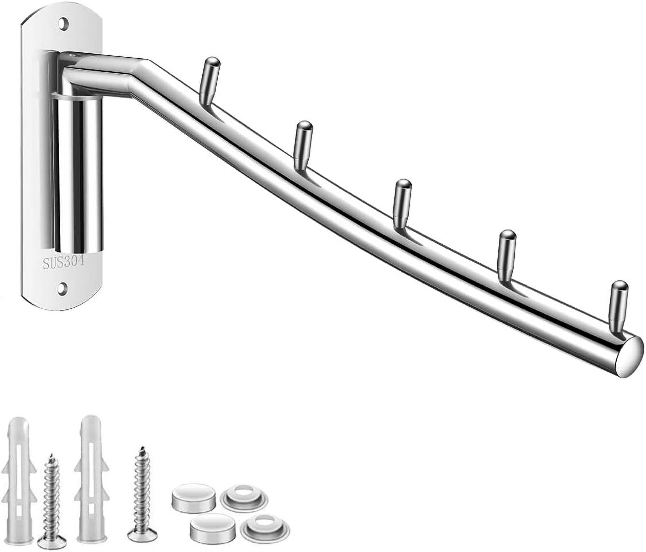Heavy Duty Wall Mounted Swing Arm Hanger Rack, Stainless Steel Foldable ...