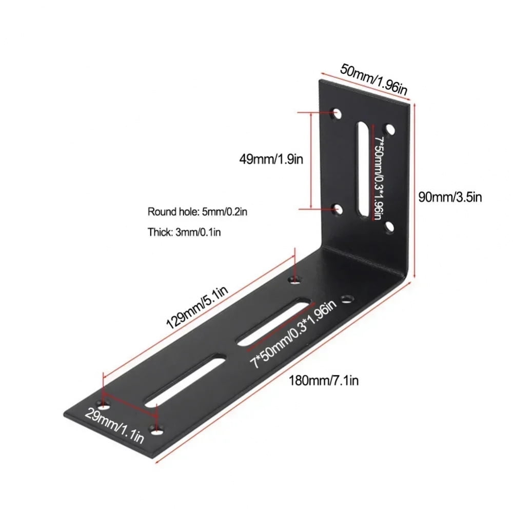 Heavy Duty Wall Mounting Bracket Metal L Shape Bracket Adjustable Wall ...