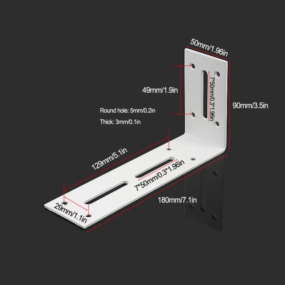 Heavy Duty Wall Mounting Bracket Metal L Shape Bracket Adjustable Wall ...