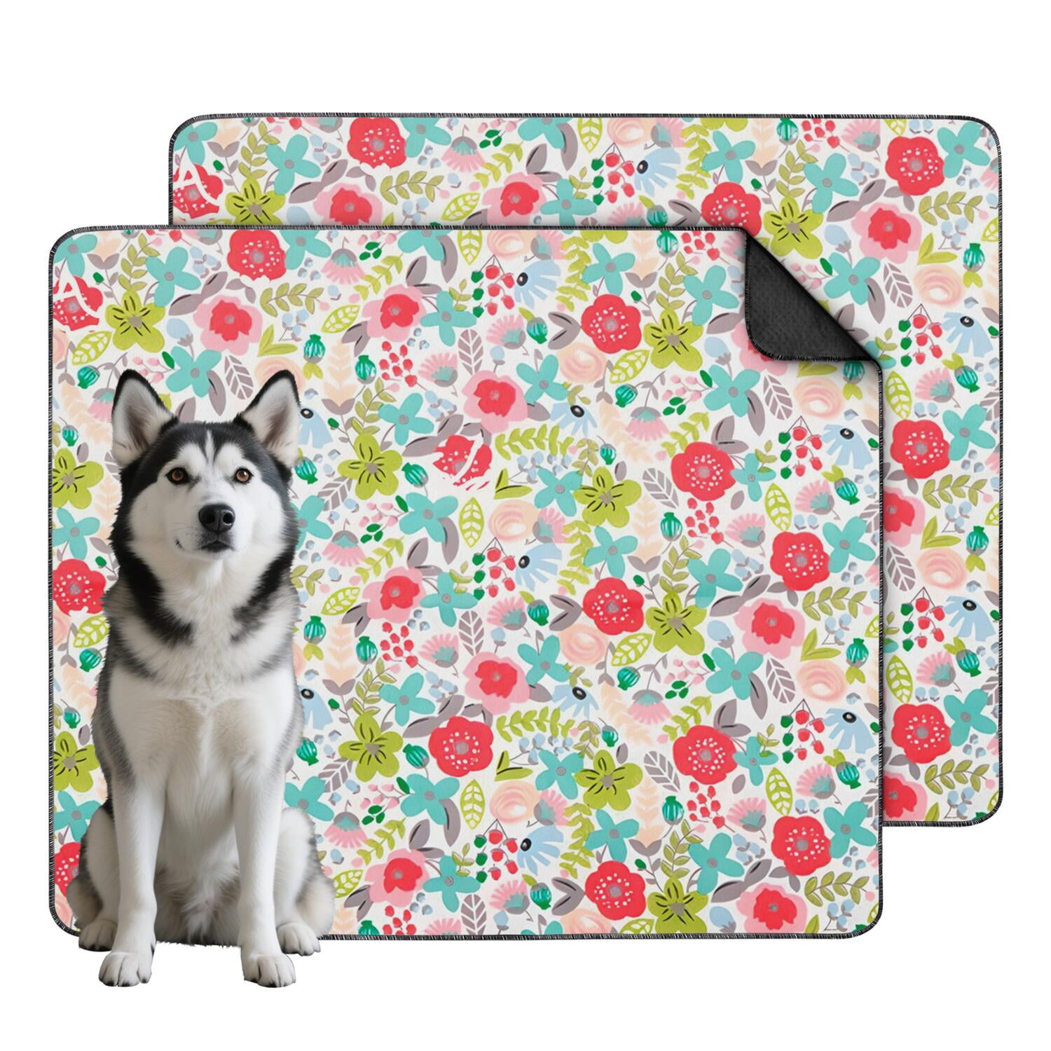 Heavy Duty Washable Pet Training Mats - 2 Pack Floral Design 35x41 Pee ...