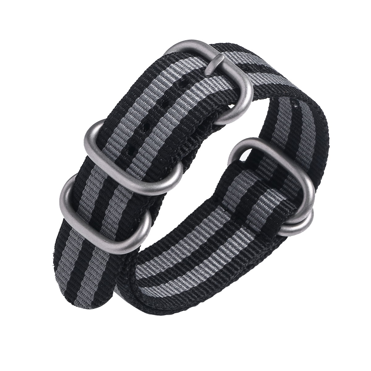 Heavy Duty Watch Bands Nylon Watch Strap 5 Rings Woven Strap 22mm ...