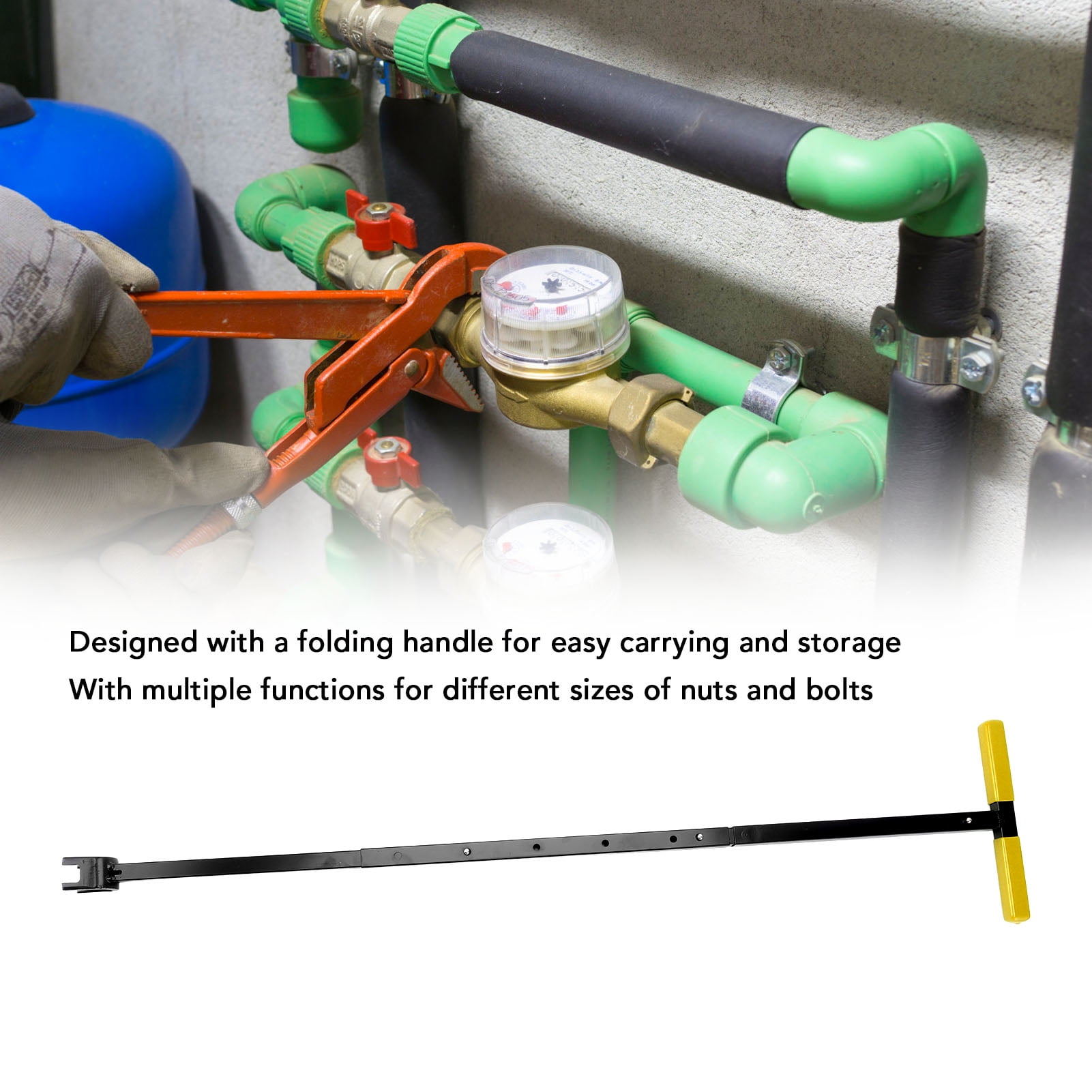 Heavy,Duty Water Shut Off Tool, Steel Key With T,Handle For Plumbing ...