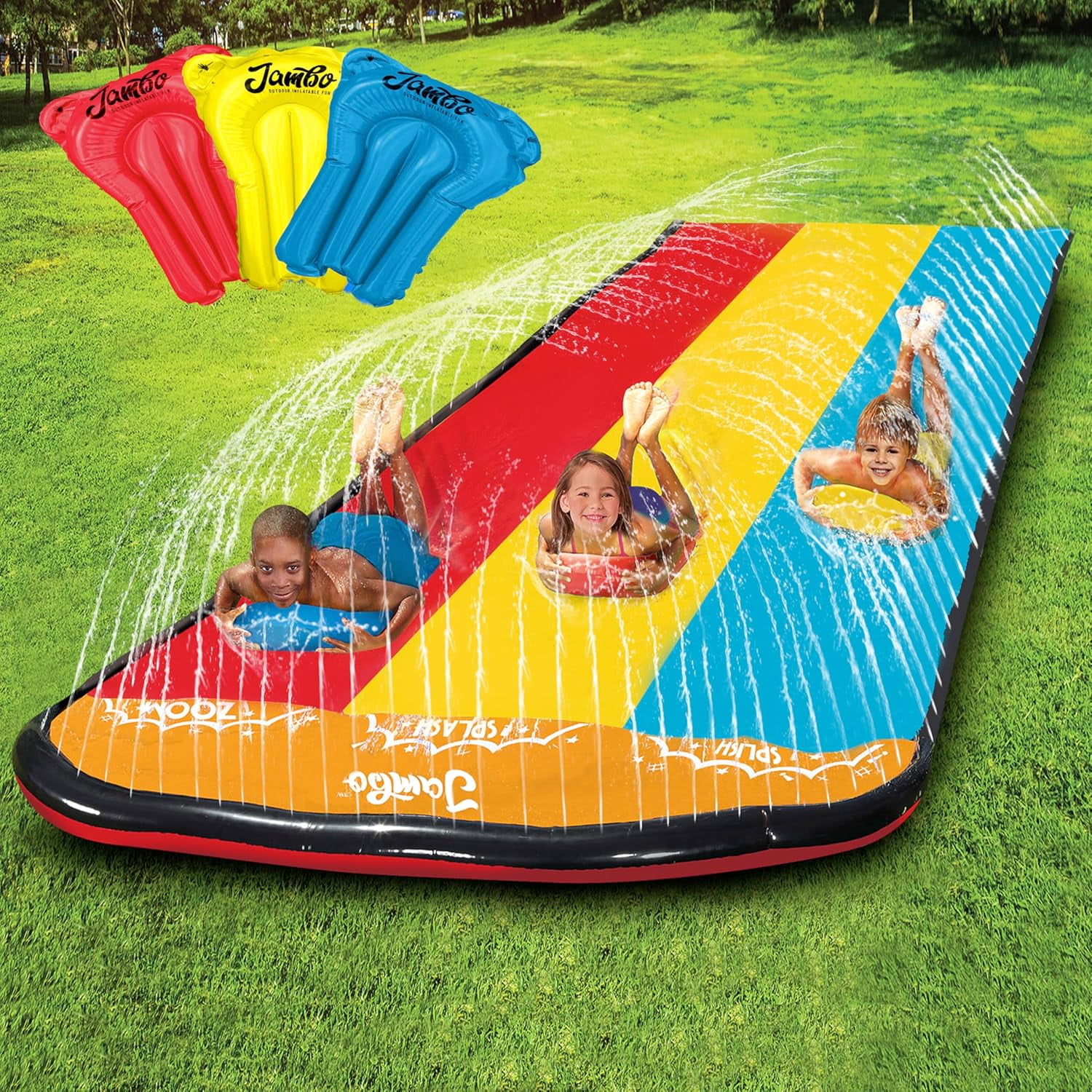 Heavy Duty Water Slide - 3-Way Sprinkler System, Splash Mat Pad ...