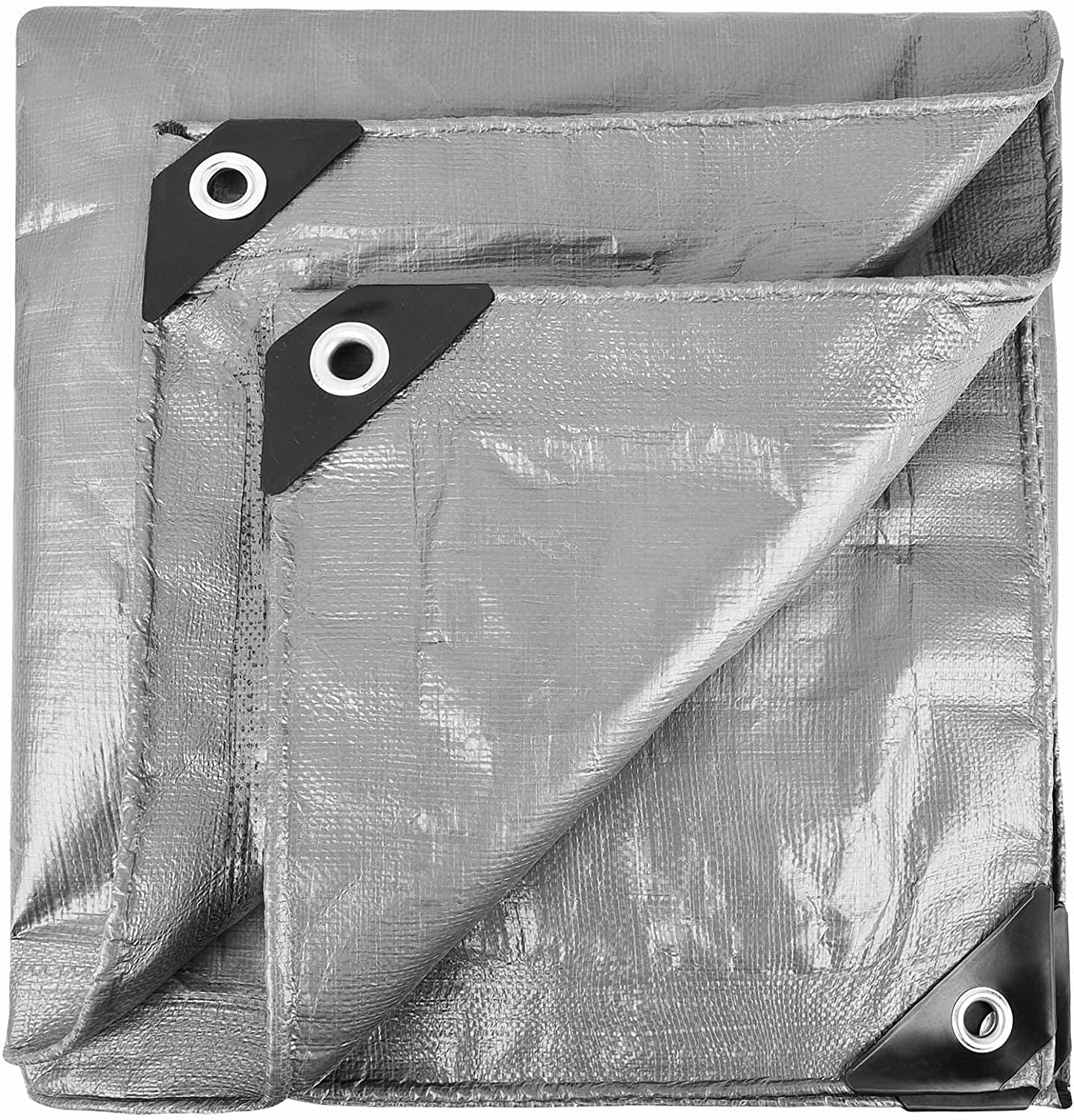 Heavy Duty Waterproof Tarp, Silver/Grey Multi Purpose Poly Cover-6'x8 ...