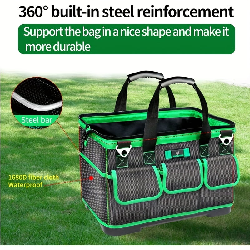 Heavy-Duty Waterproof Tool Bag for Men - ABS Base, Wide Mouth ...
