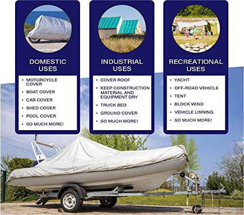 Heavy Duty Waterproof UV Blocking 10 Mil Poly Tarp, Silver/Black ...